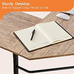 VECELO L-Shaped Corner Computer Desks with CPU Stand Study Writing Table Workstation Gaming Computer Desk for Home Office,Oak