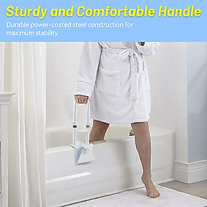 Icedeer Adjustable Bathtub Grab Bars for Seniors, Tub Handle Grab Bar for Elderly Bath Support, Bathtub Safety Rail, White