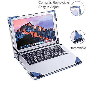 Berfea Laptop Sleeve Case Compatible with Lenovo Yoga S730/C640/C630/Yoga 6 13 AMD, 13.3 inch Protective Hard Shell, Blue with Pen Holder & Stand Function