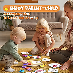 CVC Word Games Spelling Flashcards, Preschool Learning Alphabet Puzzle Activitie,Sight Words Reading Game,Kindergarten Homeschool Supplies,Montessori Educational Toys for 3 4 5 6 Year Old Kids