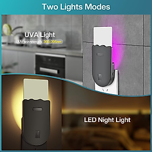 Fly Traps Indoor, Fruit Gnat Fly Traps for House, Two Light Modes, No Odor, Gnat Catcher Control for Indoor Plants, 1 Plug in Device + 5 Fly Traps Refills