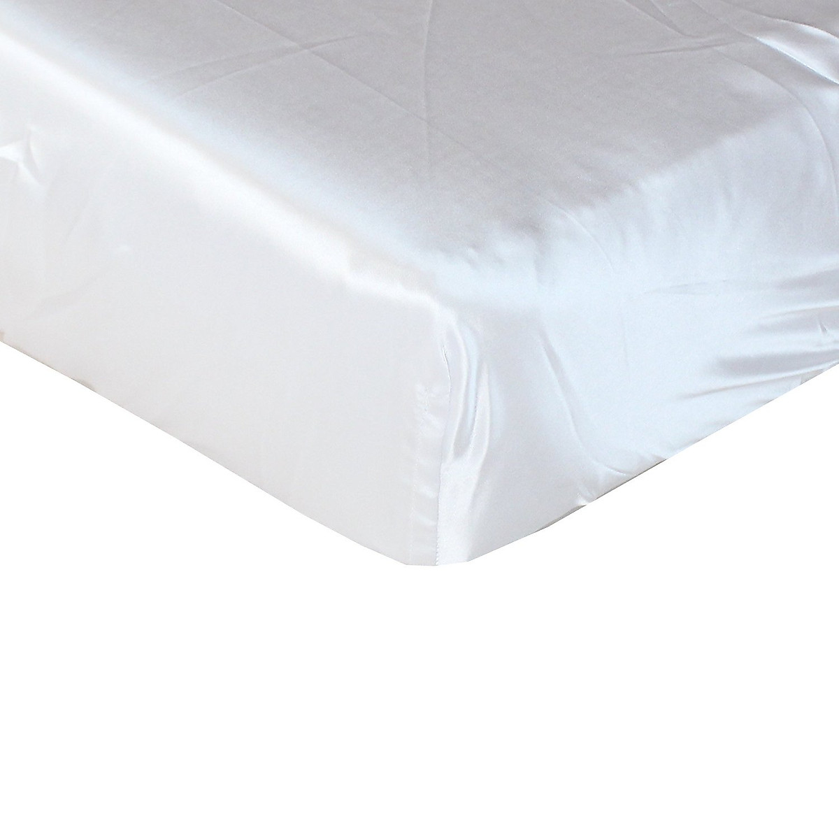 White Cloud Satin Fitted Crib Sheet - Fits Standard Crib Mattresses and Daybeds
