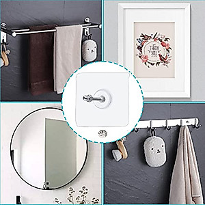 YUEARN 20 Pack Wall Hooks for Hanging, Adhesive Hooks Heavy Duty, Wall Hangers Without Nails for Wall Mount Shelf, Waterproof Rustproof for Kitchen, Bathroom, Home, Office (18mm)/13 lb(Max)