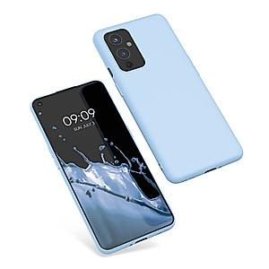 kwmobile Case Compatible with OnePlus 9 (EU/NA Version) Case - Soft Slim Protective TPU Silicone Cover - Light Blue Matte