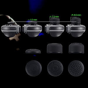 eXtremeRate 3 Pairs Anti-Slip Black Silicone Extended Length Thumb Grips Thumbstick Caps Case Cover for Nintendo Switch Joy-Con & Switch OLED Joy con, Jostick Cover Caps for Nintendo Switch Lite