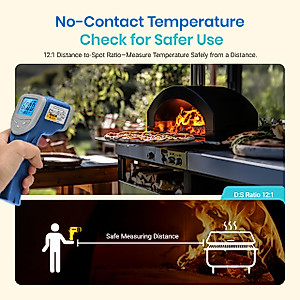 Etekcity Infrared Thermometer Upgrade 774, Heat Temperature Temp Gun for Cooking, Laser IR Surface Tool for Pizza, Griddle, Grill, HVAC, Engine, Accessories, -58°F to 842°F, Blue