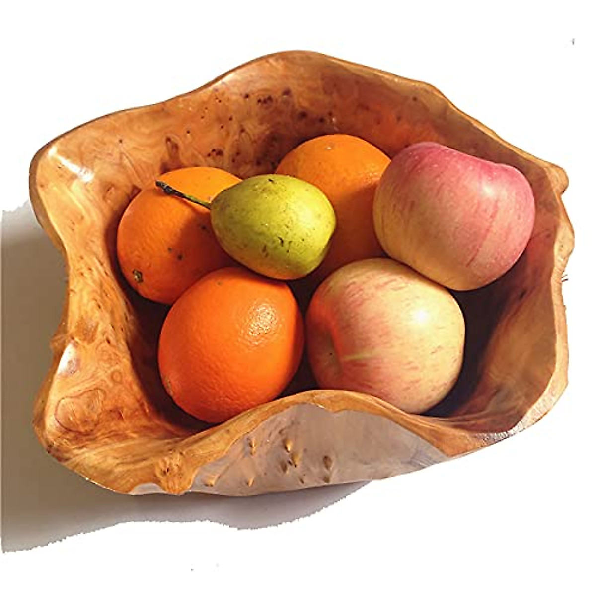 Creative Wood Bowl Root Carved Bowl Handmade Natural Real Wood Candy Serving Bowl (12"-14")