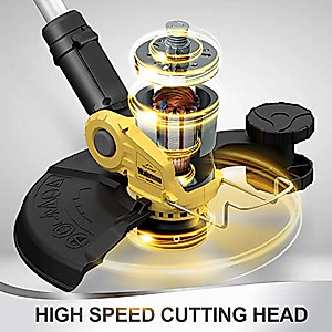 Walense 20V MAX Cordless String Trimmer/Edger with 2.0Ah Battery, 12 Inch Auto Feed Weed Grass Eater, Lightweight Portable Stretchable Electric Weed Whacker, Fast Charger & Replacement Spool Included