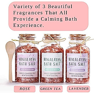 Pink Himalayan Bath Salt Gift Set - Body Foot Spa Kit with Rose Essential Oil & Moisturize Foot Lotion, Revitalize and Soothe Skin, Foot Care Spa Gift Foot Soak for Women Relaxing Christmas Gifts