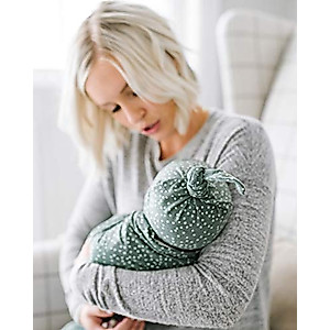 Large Premium Knit Baby Swaddle Receiving Blanket"Juniper" by Copper Pearl