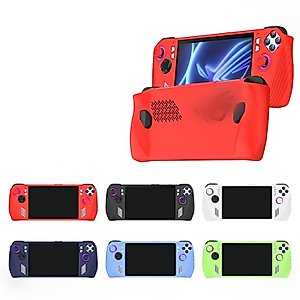 Silicone Case Protective Sleeve for ROG Ally, Soft Cover Protector for Rog Ally Game Console Drop-Proof Case with Full Protection (Red)