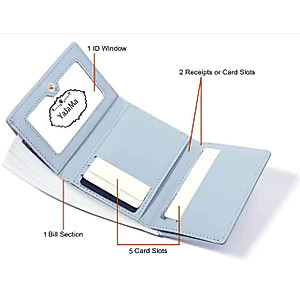 YaJaMa Women Wallet Cute Duck Rabbit Small Trifold Credit Card Case Organizer ID Window for Teen Girls (Blue Duck)