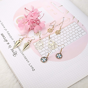 Thunaraz 90Pairs Assorted Multiple Small Stud Earrings Sets for Women Multipack Simple Cute Bar Star Moon Triangle Geometric Arrow Flower Bow CZ Ball Faux Pearl Earrings Set