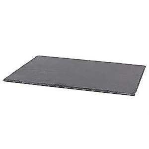 12" x 16" Slate Charcuterie Board (Black), By Home Basics/Non-Slip Cutting Board/Board For Meats, Cheeses, and Veggies/With Chalk Included