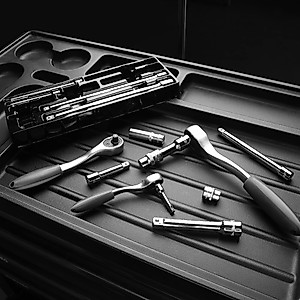 VALUEMAX 9 PCS Extension Bar Set, 1/4", 3/8", 1/2" Drive Socket Extension Bar Set for Ratchet Wrench, Premium Chrome Vanadium Steel with Mirror Finish, Chrome Plated, Storage Tray Included