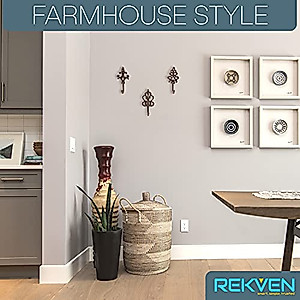 REKVEN - Decorative Cast Iron Spear Hooks, Wall Mounted (Rustic Brown)