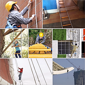 Rope Ladder,26.2 Feet Emergency Fire Escape Ladder Flame Resistant,Safety Balcony Fire Ladder with Hooks,Fast to Deploy Portable and Reusable 3 Story,Weight Capacity up to 2000 Pounds