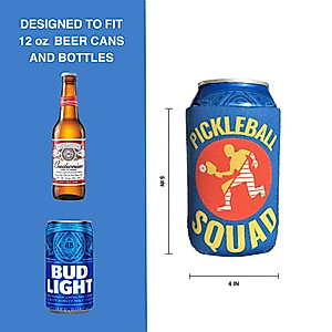 Brew Pants Pickleball Themed Coozies - Great Gift for Any Pickleballer - Premium Neoprene Material - 6 Pack (Standard 12oz Beer/Soda Can) (Design Set 1)