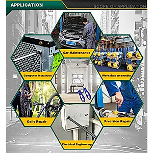 Slotted and Phillips Screwdriver, PH2 12" Long Cross-head Screwdriver & Flat Blade Screwdriver, 2 Packs Magnetic Screwdriver with Rubber Handle