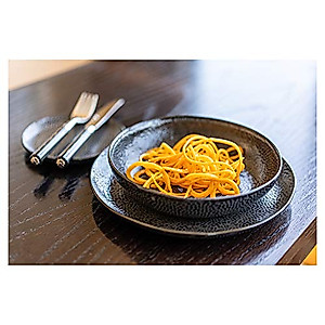 BIA Cordon Bleu S/4 8.25" Serene Pasta Bowls, Black, contains 4 pieces