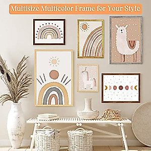 18x24 Wood Frame Brown, Rustic Natural Woodgrain 24x18in Poster Picture Frame, Distressed Brown 18 x 24inch Gallery Wall Photo Frame with HD Plexiglass, Horizontal Vertical Wall Mounting Display 1pcs