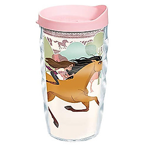 Tervis Made in USA Double Walled Universal DreamWorks Spirit Untamed Insulated Plastic Tumbler Cup Keeps Drinks Cold & Hot, 10oz Wavy, Clear