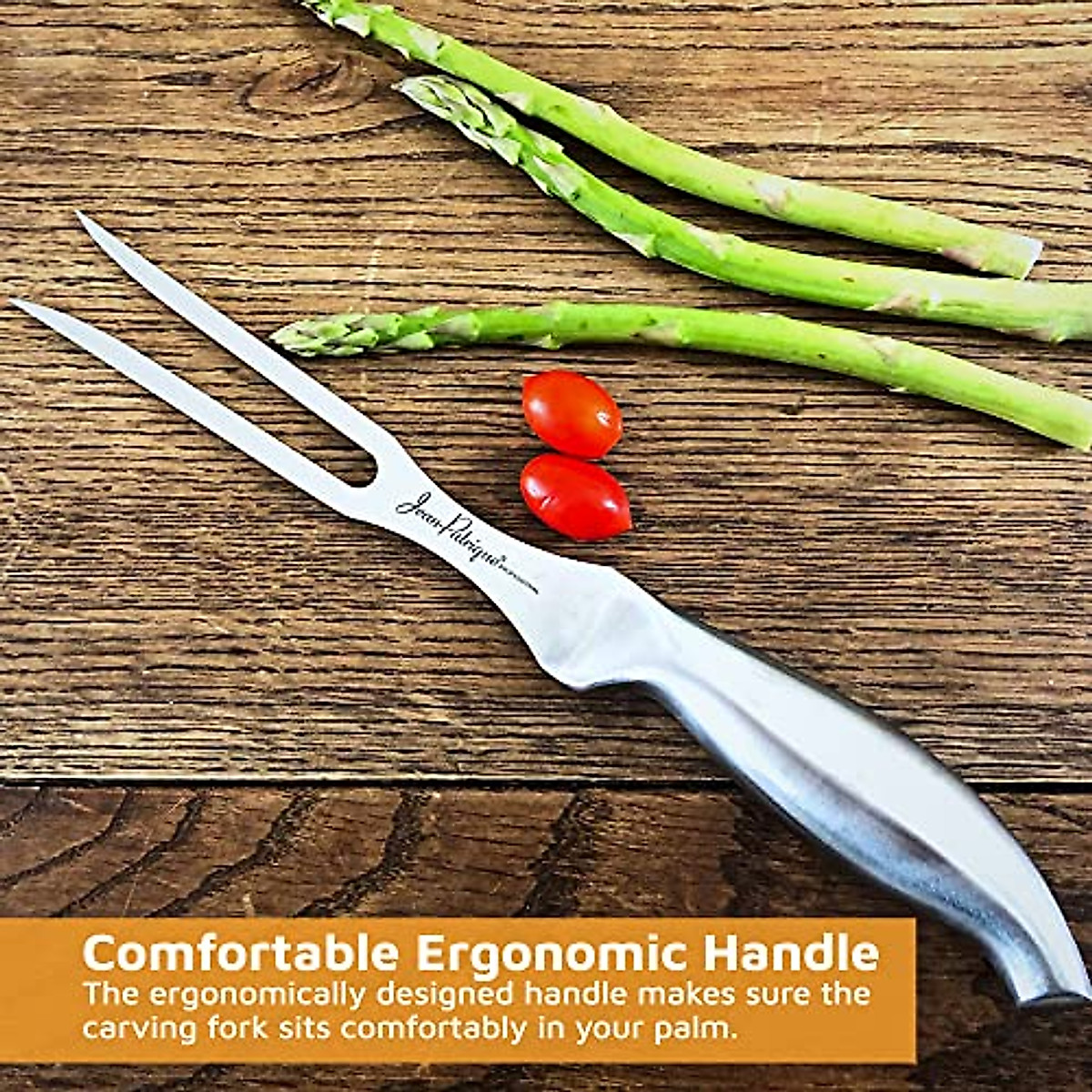 Carving Fork/Meat Fork, 6" made from Stainless Steel With a Comfortable Ergonomic Handle - Chopaholic by Jean Patrique