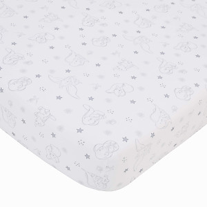 Disney Dumbo - Shine Bright Little Star Aqua, Grey, Yellow and Orange 3 Piece Nursery Crib Bedding Set - Comforter, Fitted Crib Sheet, Dust Ruffle