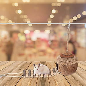 POPETPOP 2 Pcs Parrot Coconut Shell Nest Hamster Bed Natural Hanging Bed Hamster Hanging Bed Warm Sleeping Bag Hamster Warm Bed Pet Supplies Bird Resting Bed Hamster Hanging Nest Bird Nest