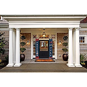 Patriotic Soldier Porch Sign Welcome Banners, American Flag Decoration Patriotic Decor Party Supplies for -4th of July Memorial Day Independence Day Labor Day Hanging Banner Yard, Red and Navy