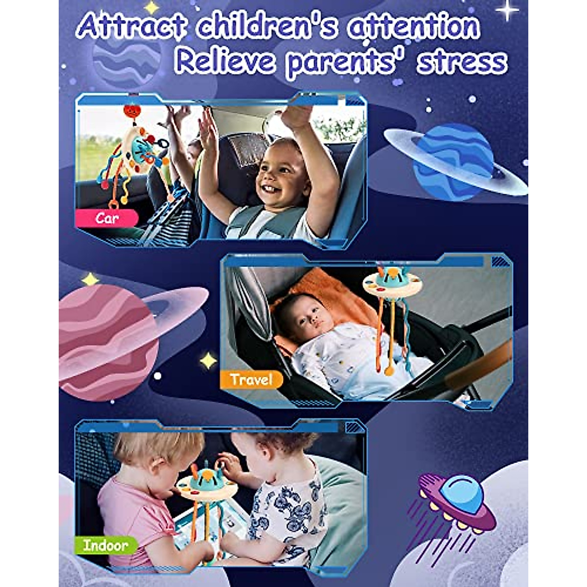 Baby Toys for 6-12-18 Month,12 Pcs Pull String Learning Ropes with Bubble Fidget Toys and Sliding Balls,Baby Boys Girl Birthday Gifts Montessori Toys for 1 2 Year Old