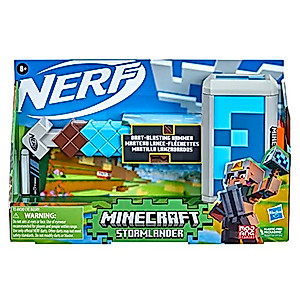 Nerf Minecraft Stormlander Dart-Blasting Hammer, Fires 3 Darts, Includes 3 Elite Darts, Pull-Back Priming Handle Multicolor 5010993948758