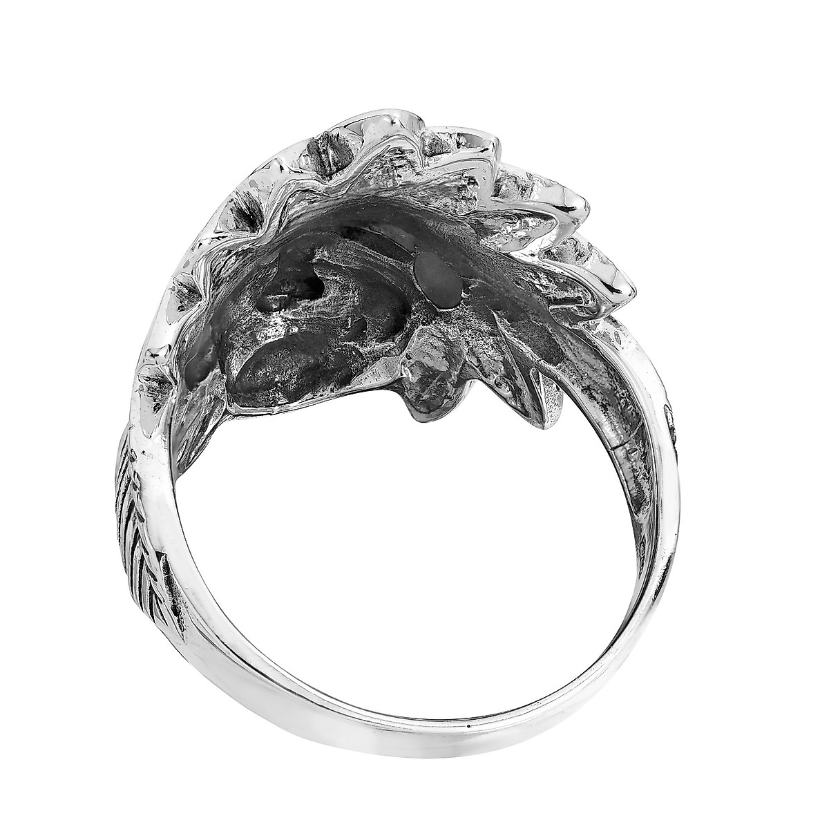 AeraVida Native American Style Abalone Shell Inlay .925 Sterling Silver Ring | Elegant Wedding Rings for Women | Casual Comfort Fit Silver Rings for Women, Men | Gift for Men (11)