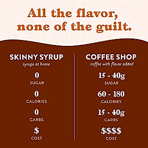 Jordan's Skinny Syrups Sugar Free Coffee Syrup, Caramel Flavor Drink Mix, Zero Calorie Flavoring for Chai Latte, Protein Shake, Food, Gluten Free, Keto Friendly, 25.4 Fl Oz, 1 Pack