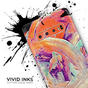 DesignSkinz Liquid Abstract Paint V35 Protective Vinyl Decal Wrap Skin Cover Compatible with The Samsung Galaxy S20 (Screen Trim & Back Glass Skin)