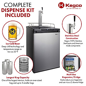 Kegco K309SS-1 Keg Dispenser, Stainless Steel