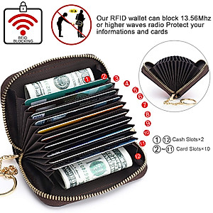 APHISON RFID Credit Card Holder Wallets for Women Leather Cartoon Patterns Zipper Card Case for Ladies Girls/Gift Box 006