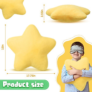 Spiareal 4 Pcs 15.7" Yellow Star Pillow Plush Stuffed Star Shaped Pillow Soft Cute Throw Pillows Plush Pillow for Bedroom Sofa Living Room Birthday Gift for Kids, Girls, Boys