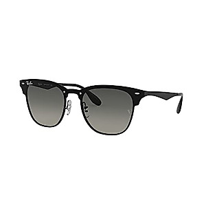 Ray-Ban RB3576N Blaze Clubmaster Square Sunglasses, Demi Gloss Black/Grey Gradient Dark Grey, 47 mm