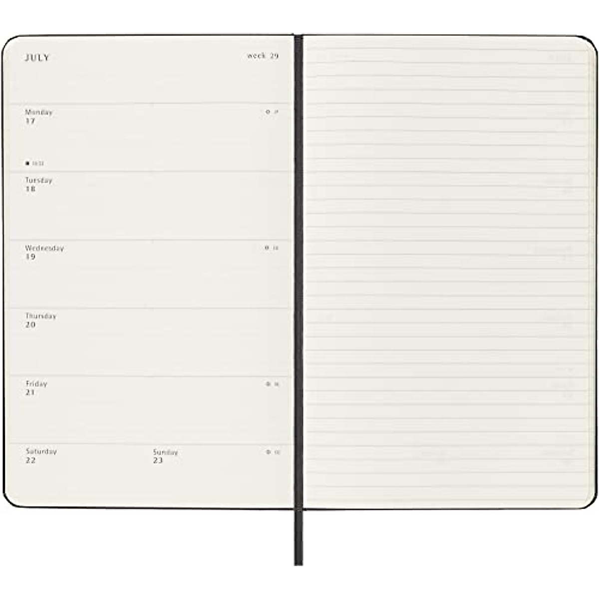 Moleskine Classic 12 Month 2023 Weekly Planner, Hard Cover, Large (5" x 8.25"), Black