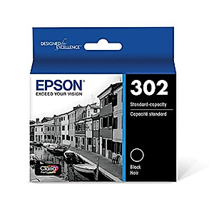 Epson T302XL-BCS Claria Premium Ink Cartridge Multi-Pack - High-Capacity Black and Standard-Capacity Photo Black and Color (CMYPB) & T302 Claria Premium Standard-Capacity Ink Cartridge - Black