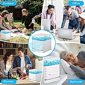 coosolvo Portable Air Conditioner, Personal Air Cooler with Quiet 3 Wind Speeds, Cooling Fan with Large Water Tank, Mini AC Unit with 7 Color Light, USB Small Air Conditioner for Home