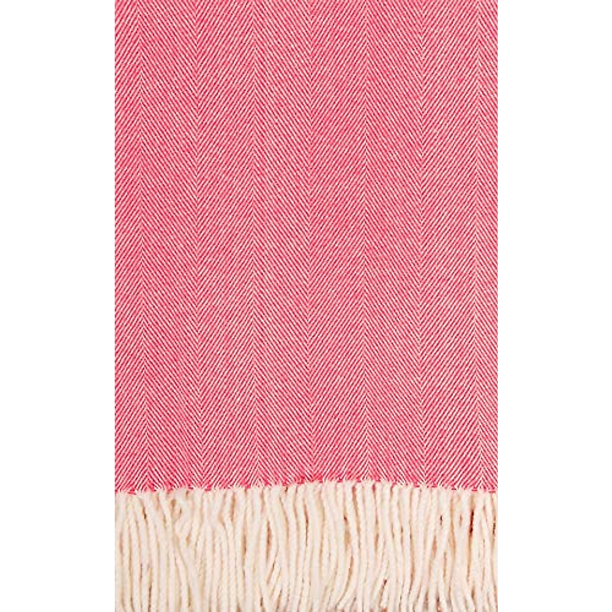 Alashan Cashmere Herringbone Throw Cotton Blend Soft Lightweight Comfort Coral