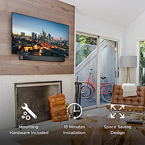 Universal Under TV Mount, Black, Compatible with Bose Smart Soundbar 300/500/550/600/700/900/Ultra, TV Speaker, Soundtouch 300 - Invisible Once Fitted, Fast & Easy Way to Mount Your Sound Bar