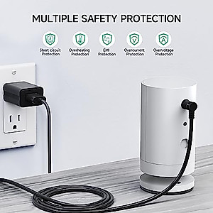 OLAIKE 8m/26ft Charge Cable with DC Power Adapter Compatible with Ring Stick Up Cam Battery 3rd Gen/2nd Gen/Plug-in, Weatherproof Cable to Continuously Charge Your Camera, Black