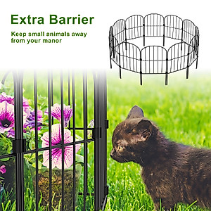 Decorative Garden Fence 10 Pack Animal Barrier Fence 10ft (L) x 24in (H) Rustproof Metal Wire Section Edging Fencing Panel for Outdoor Yard Landscape Patio, Arched