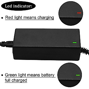 maierke 42V 2A Charger 1 Prong Smart for 36V Electric Bike Scooter Lithium Battery,Universal 36V Lithium Battery Chargers with 2 Plugs in 1 Connector (5.5mm 1-Prong DC Plug and 8mm 3-Prong) M-K1-060