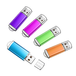 K&ZZ 5 Pack 64GB Flash Drive 64 GB USB Flash Drives USB 2.0 Thumb Drive Gig Zip Drive Stick 64G Flash Memory Stick Jump Drives for PC Laptop, Multicolored