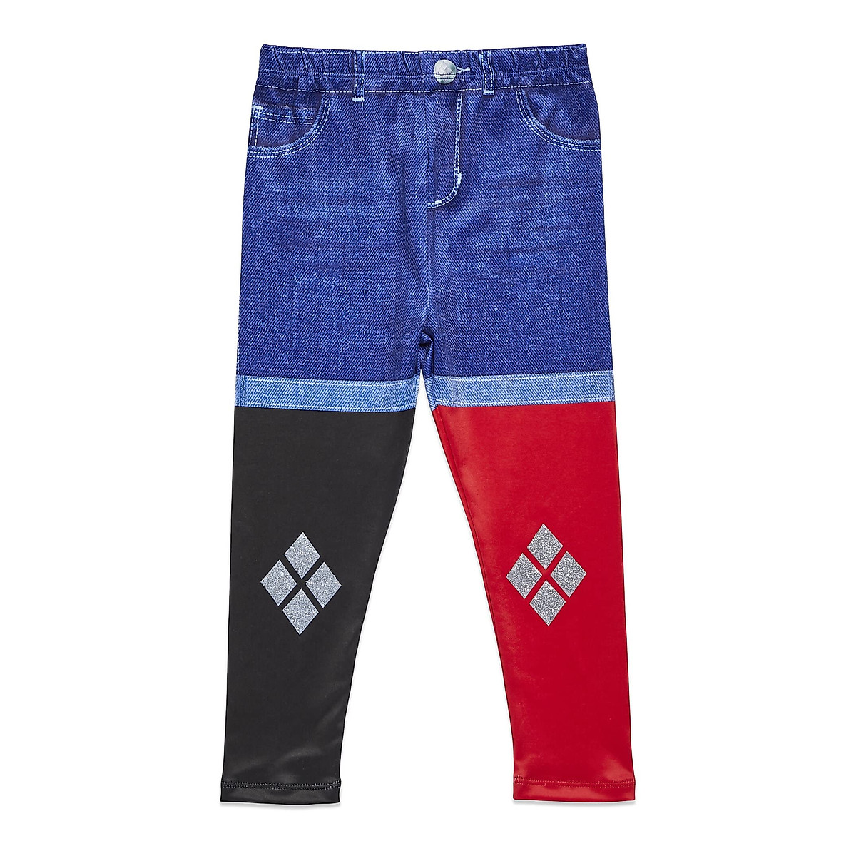 WARNER BROS. Harley Quinn Toddler Girls Cosplay Costume Dress Leggings and Headband 3 Piece Set 3T