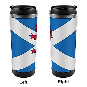 Flag of Scotland with Lion Rampant Travel Coffee Mug Reusable Insulated Drinking Cup with Lid for Home Outdoor Works 13 Oz